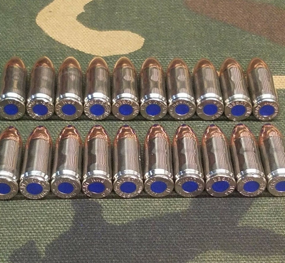 9MM LUGER SNAP CAPS SET OF 20 (NICKEL+BLUE) REAL 115GN WEIGHT!!! | eBay