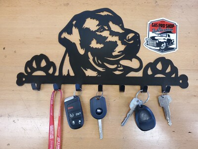Lab Key Chain Fob holder Metal Wall Art Plasma Cut Home Decor Leash ...