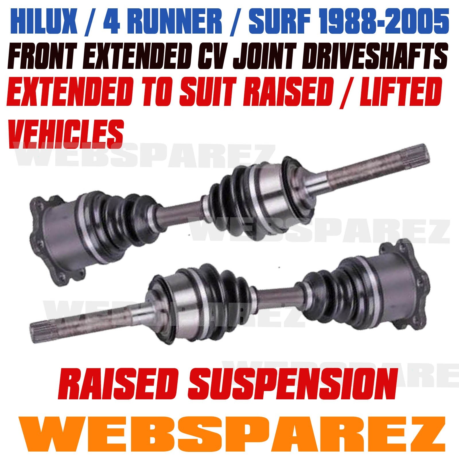 2 Front Axle CV Shafts Complete for Toyota Surf Extended 4Runner Hilux ...
