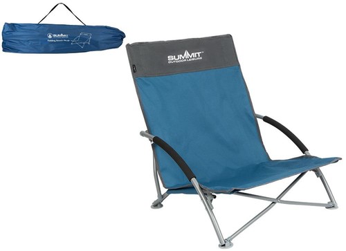 Summit Yello Folding Collapsible Beach Camping Chair Seat Low rise Blue ...