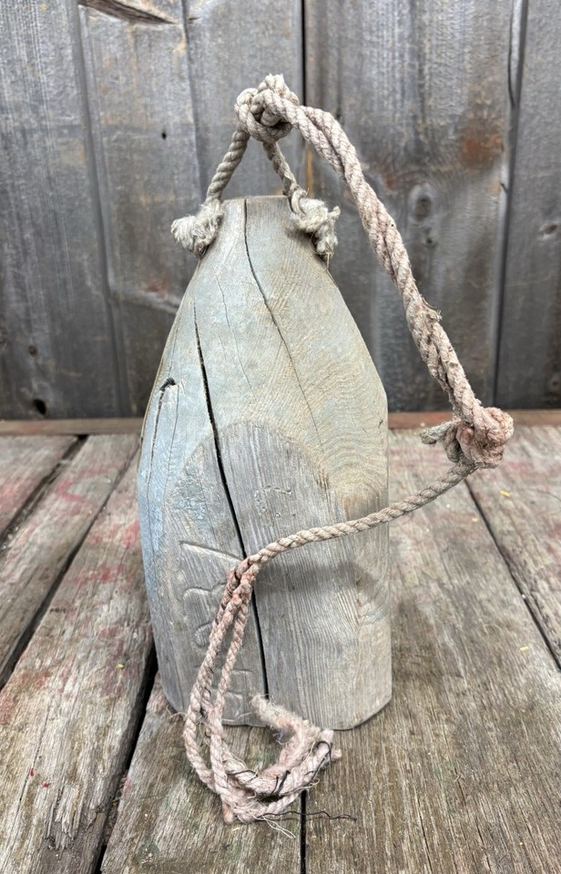 Vintage 13” Weathered Wood MAINE Lobster Buoy Rustic Nautical Home ...