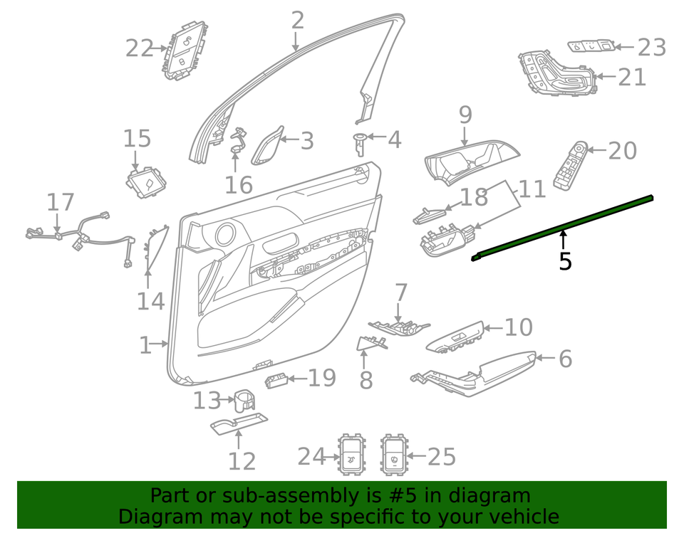 Genuine Mercedes-Benz Door Window Belt Weatherstrip 167-725-18-00 | eBay