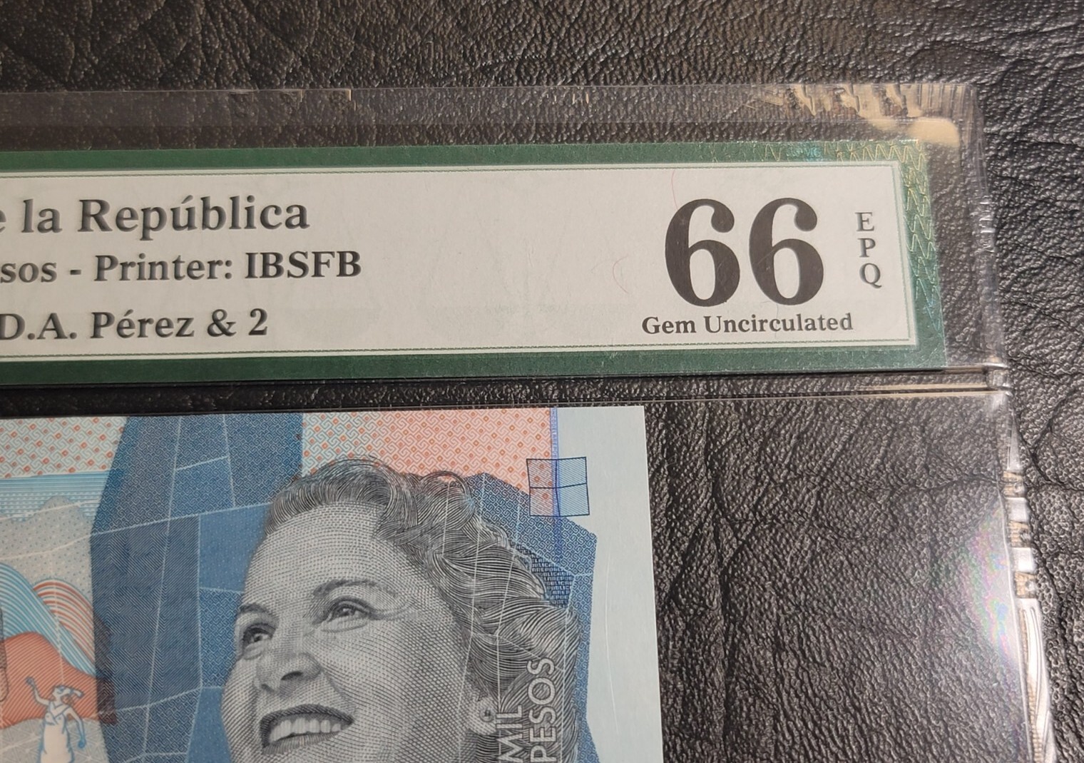 FANCY SERIAL NUMBER AA 2015 COLOMBIA 2000 Pesos GEM UNC PMG 66 EPQ ...