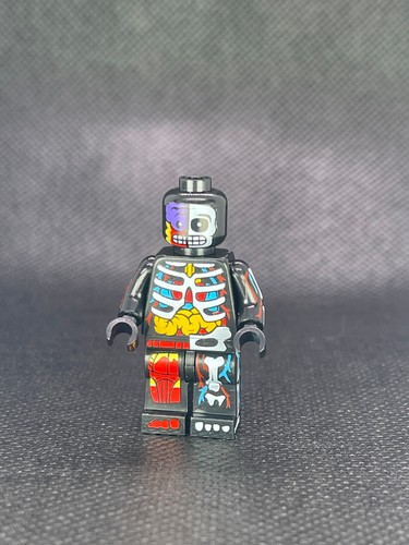 Custom PAD Printed Charcoal LEGO HUMAN BODY/ANATOMY Minifigure w ...