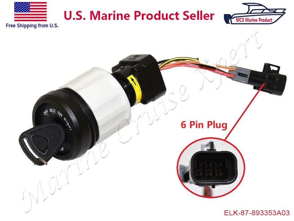 Mercury Mercruiser DTS Ignition Key Switch Kit 4 Position 893353A03 ...