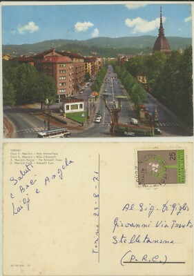 TORINO -CORSO S. MAURIZIO -MOLE ANTONELLIANA -TRAM AUTOBUS SHELL ...
