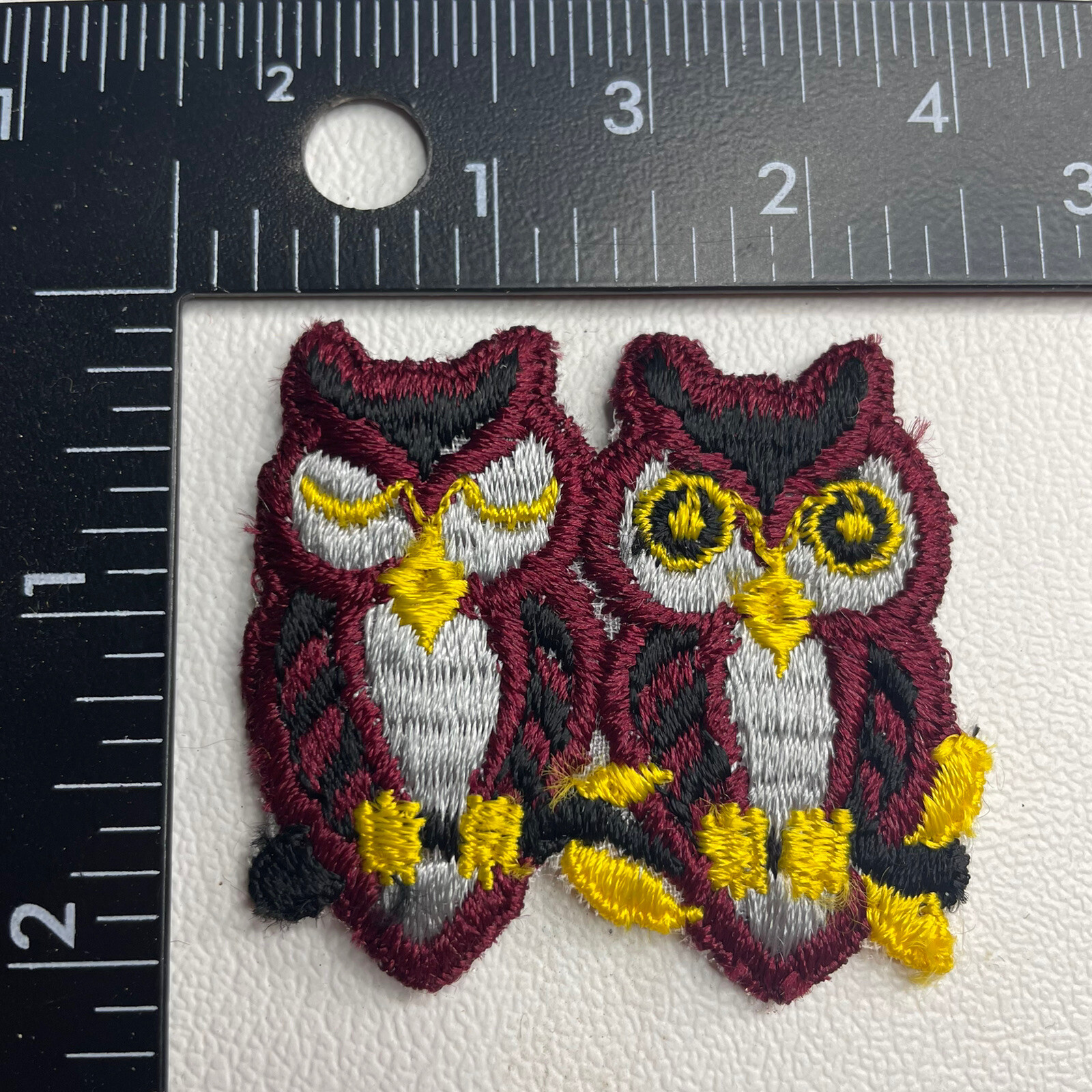 Vtg Embroidered 2 OWLS On 1 Patch (1 Awake Owl, + 1 Sleeping) 00XN | eBay