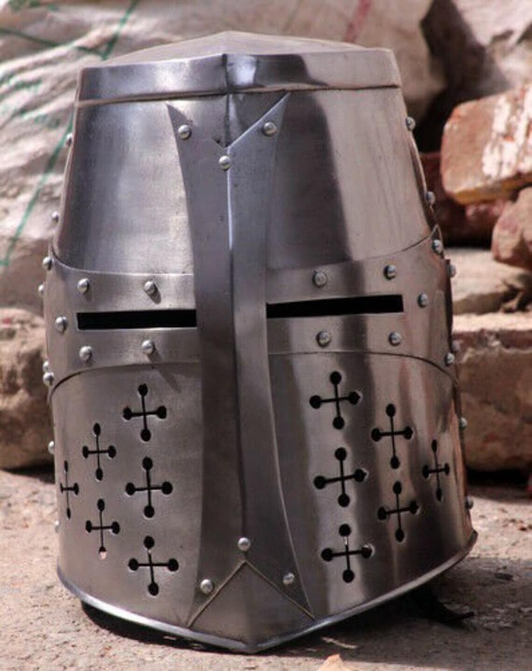 Templar Steel Crusader Helmet Knights Helmet | Wearable for Adults ...