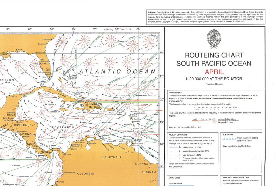 Admiralty 5128 (4) Routeing Chart South Pacific Ocean April Map Chart ...