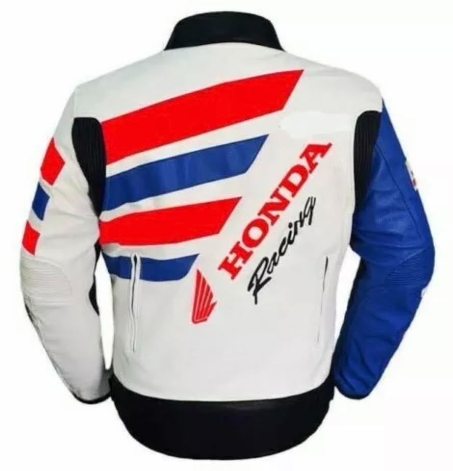 HONDA MOTO LEATHER RACING JACKET ARMOR PROTECTED CE APPROVED NEW MEN ...