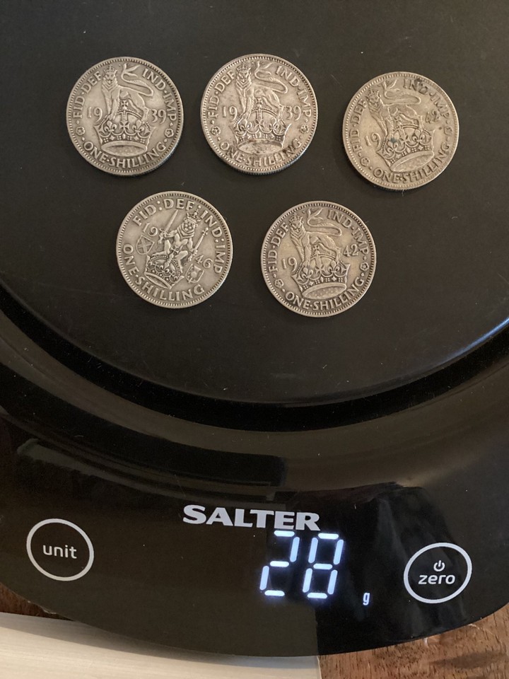 5 x GB Shilling Coins King George V Pre 1947 | eBay UK