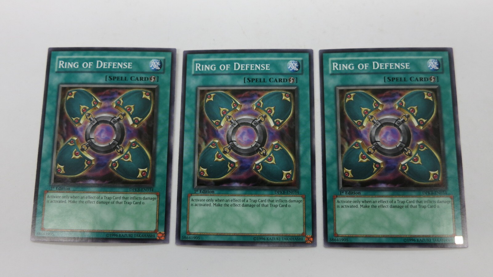 3x RING OF DEFENSE SPELL DPKB-EN034 1ST EDITION COMMON YUGIOH NM ...