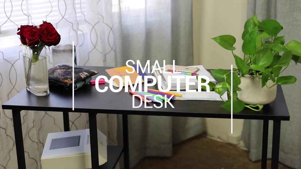 Computer Desk PC Laptop Table Workstation With 2 Tier Shelves Home ...