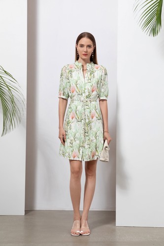 GDS Desiree Floral Short Spring Summer Dress | Green Yellow Pink BNWT ...