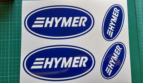 HYMER OVAL STICKERS DECAL CARAVAN / MOTORHOME X 4 Choice of 19 colours ...