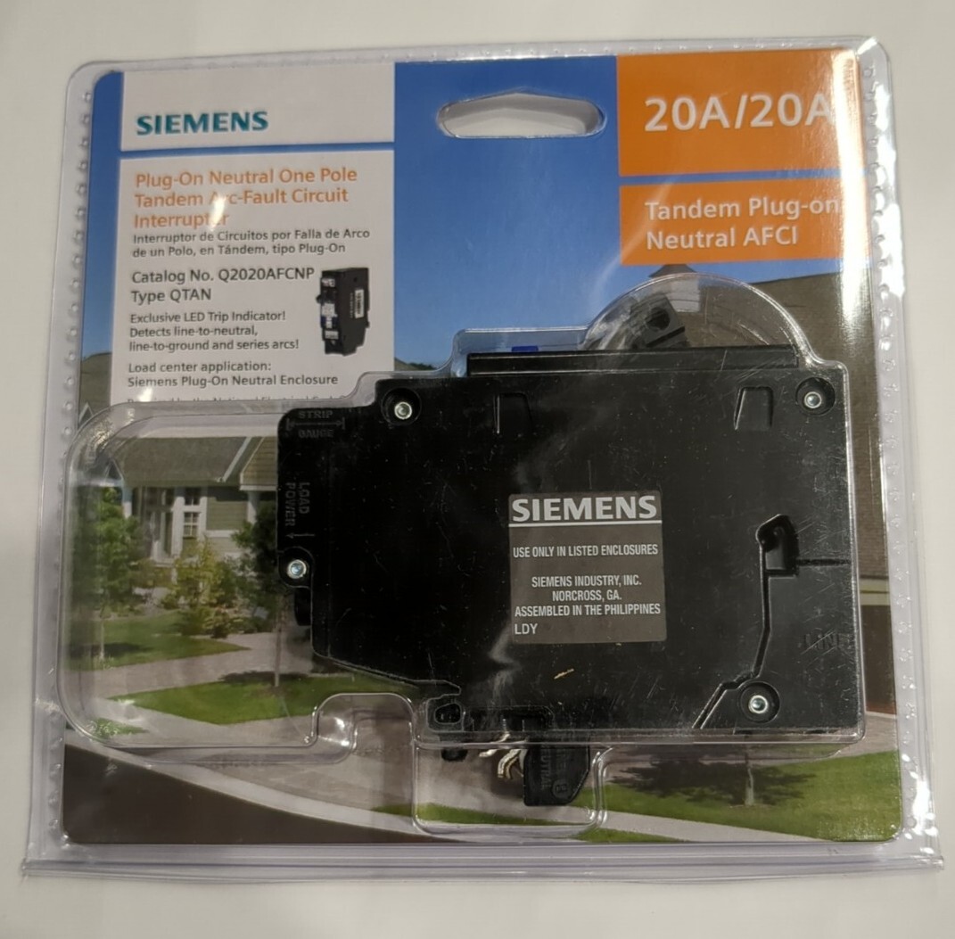 Siemens Plug-On Neutral Tandem Arc Fault Circuit Interrupter ...