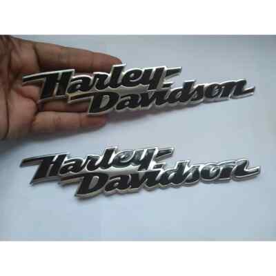 Brand New 2 pcs Harley Davidson Tank Emblem Softail Roadking Sportster ...