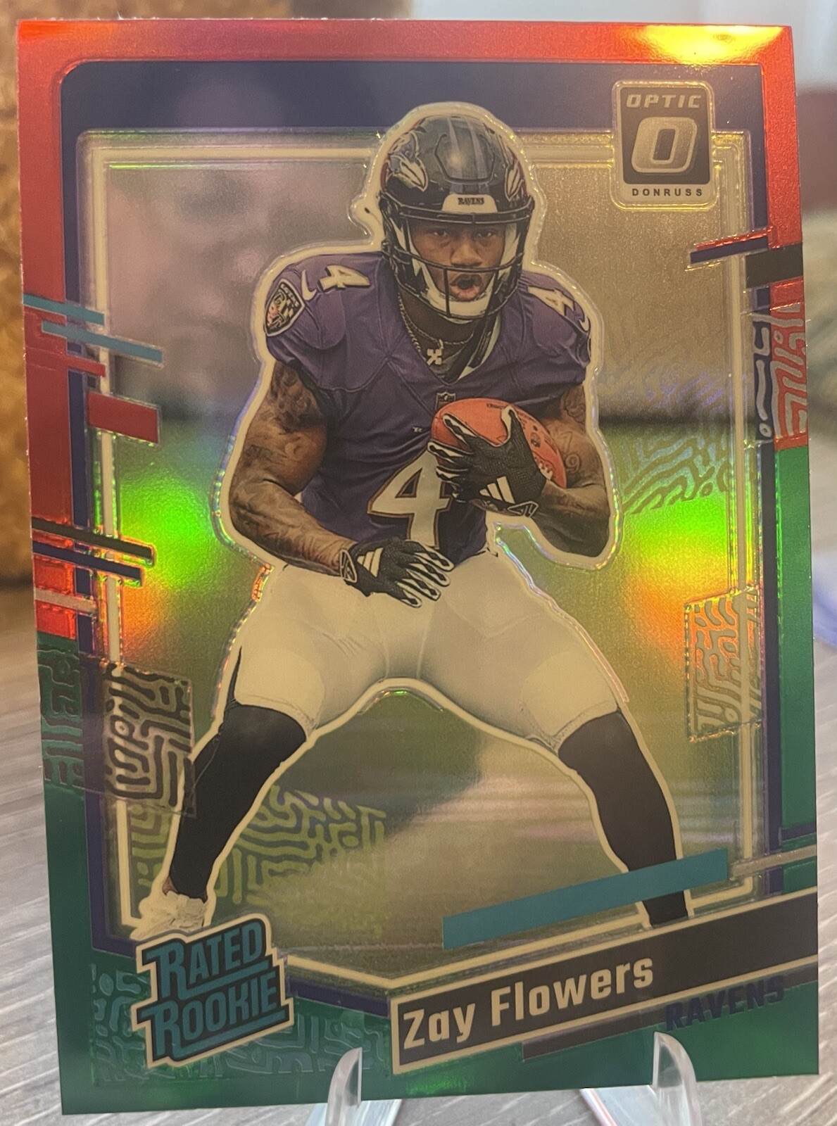 Zay Flowers 2023 Donruss Optic Preview Red & Green Prizm Rated Rookie ...