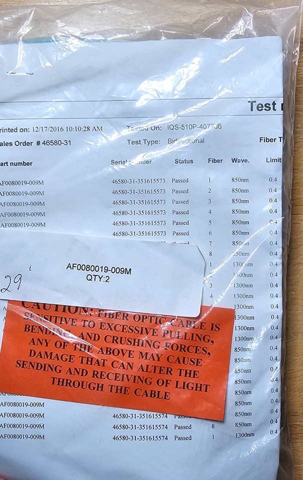 7m-10m OM3 MTP 12 to LC 8 Fiber Breakout Cable (50/125) Corning ...