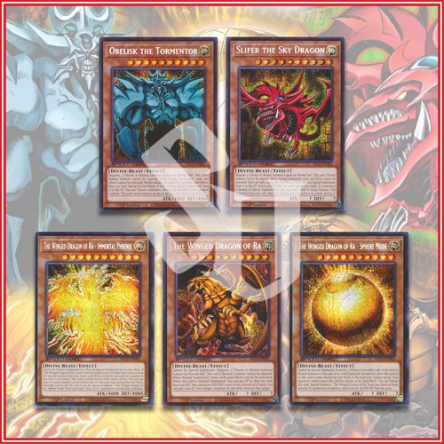 YuGiOh EGYPTIAN GODS CARDS OBELISK SLIFER RA Sphere Mode Phoenix SBC2 ...