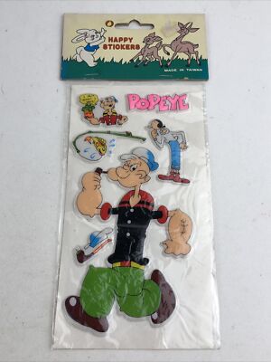 Vintage Popeye The Sailor Puffy Puff Happy Stickers | eBay