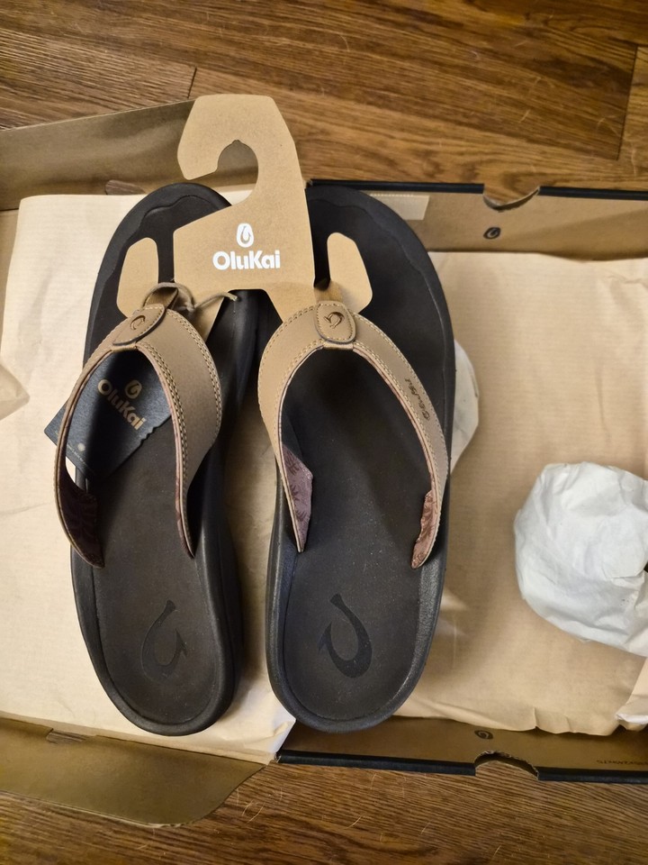 OluKai Men's ‘Ohana Sandals, Tan/Dark Java | eBay UK