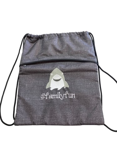 Thirty-One Signature Collection Cinch Tote Shark Embroidery Family Fun ...