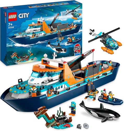 Grand Jouet avec Bateau Flo LEGO 60368 City Le Navire d’Exploration ...
