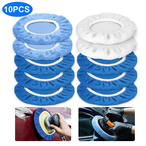 10Pcs 10 Inch Polishing Pads Waxing Foam Buffing Kit for Car Glass ...