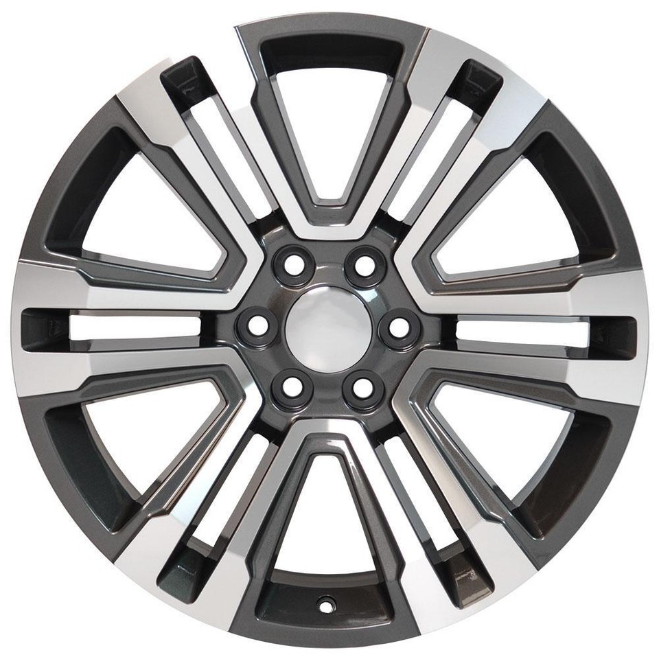 5822 Gunmetal 22" 6x5.5 Wheels & 285/45r22 Tires Set(4) Fits GMC Chevy ...