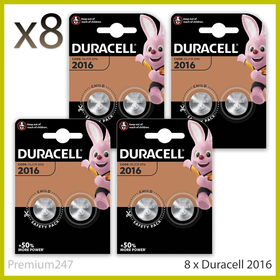 2 x Duracell CR2016 3V Lithium Coin Cell Battery 2016 DL2016 BR2016 SB ...