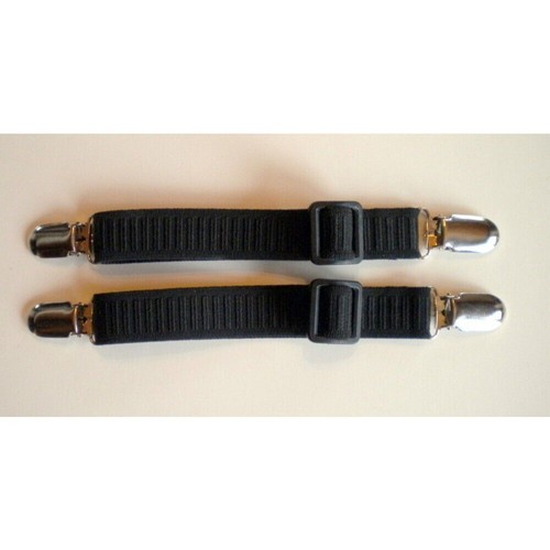 3/4" Black Adjuster..Stirrups Boot Biker Motorcycle Pants Clips Clamps ...