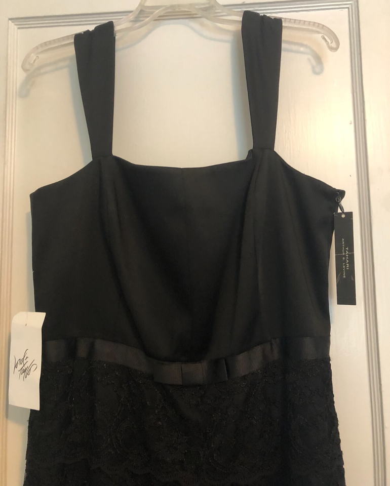 NWT $168 TAHARI SEXY BLACK LACE CLASSIC STRAPPY LBD COCKTAIL PARTY ...
