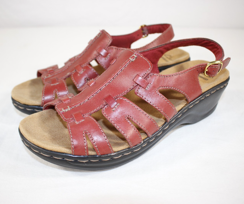 Clarks Shoes Women's 8.5 N Lexi Marigold Leather Sandal Strappy Wedge ...