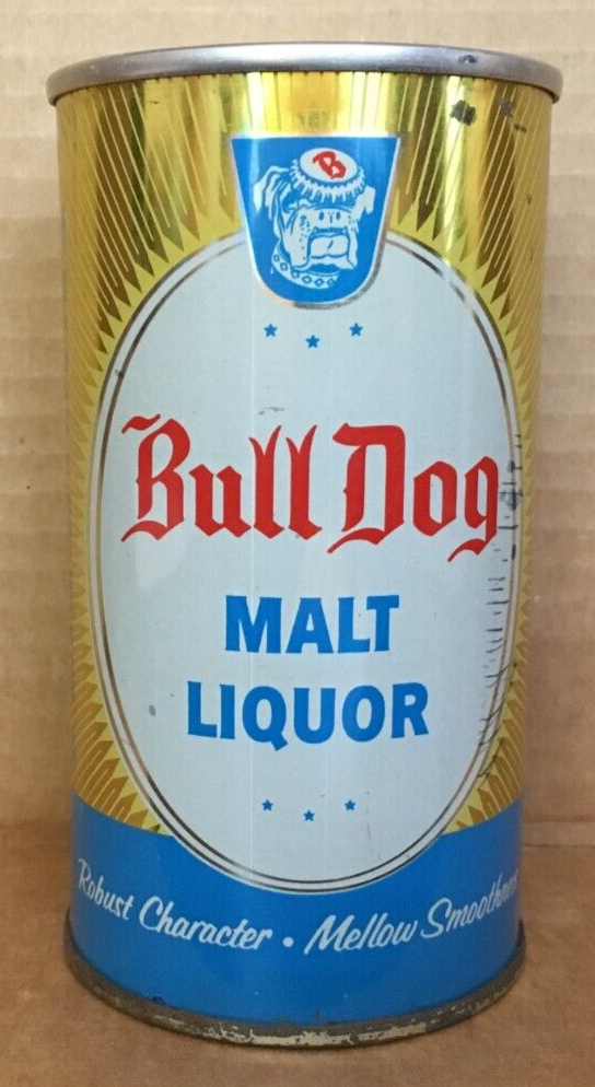 BULL DOG MALT LIQUOR (USBC 50-12) ZIP TOP INTACT !! - DREWRYS (SOUTH ...