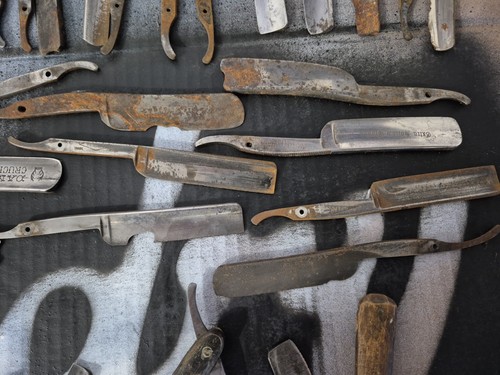 Lot of Old Straight Edge Razors Barber All For Parts Repair Restoration ...