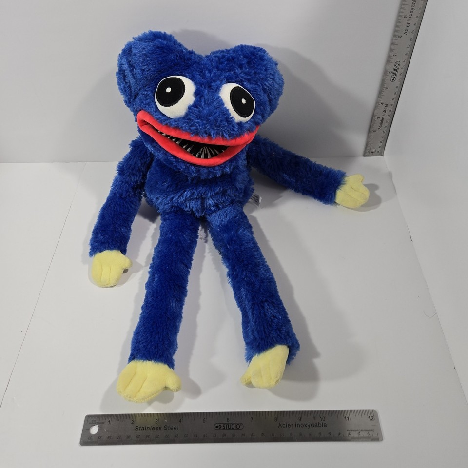 Huggy Wuggy Blue Big Mouth Teeth Poppy Playtime Plush Hand Puppet 22 ...
