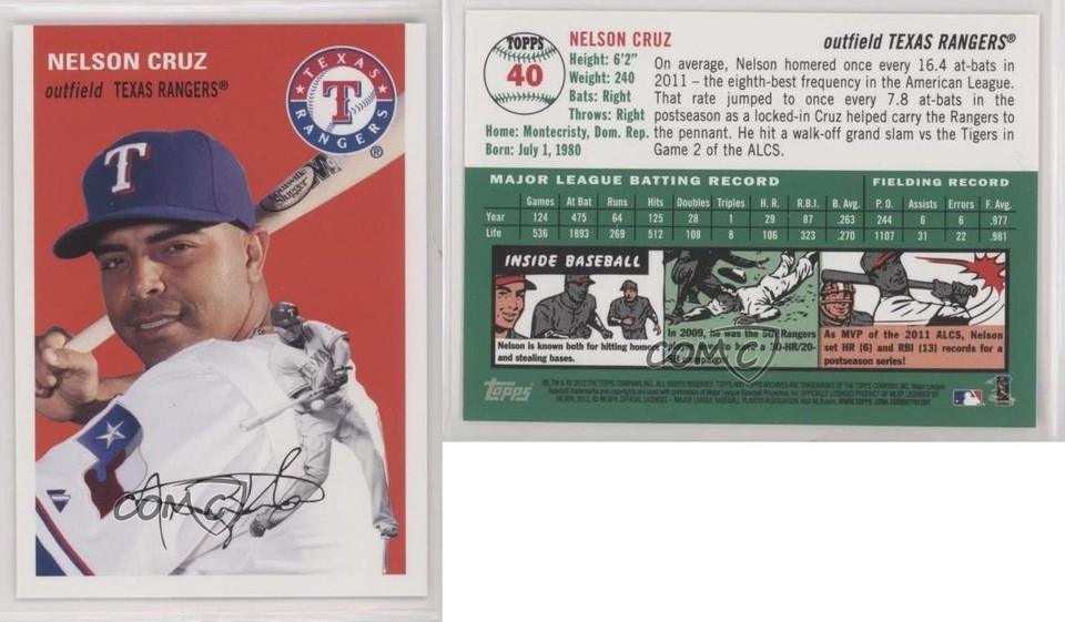 2012 Topps Archives Nelson Cruz #40 0q0m | eBay
