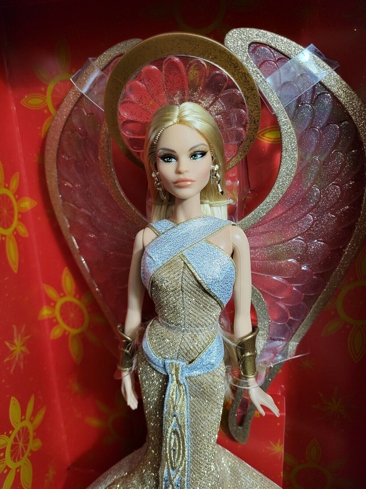 Barbie Girl Beautiful Blonde Bob Mackie Holiday Angel NRFB Mattel 2022 ...