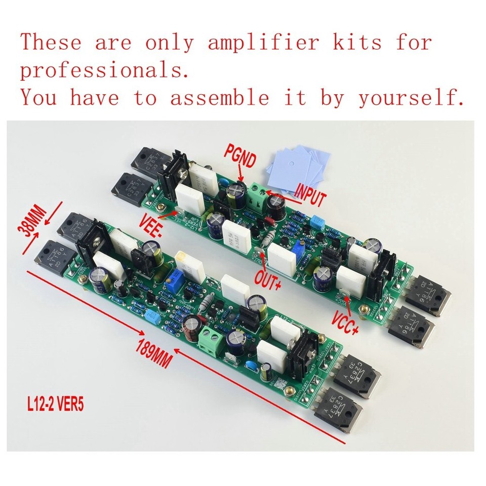 1 pair LJM DIY L12-2 VER5 Dual Channel Amplifier Board Ultra Low ...