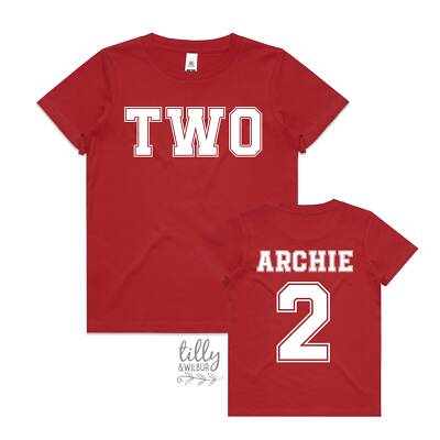 Two T-Shirt, Two Personalised T-Shirt, 2nd Birthday Gift, 2 Today ...