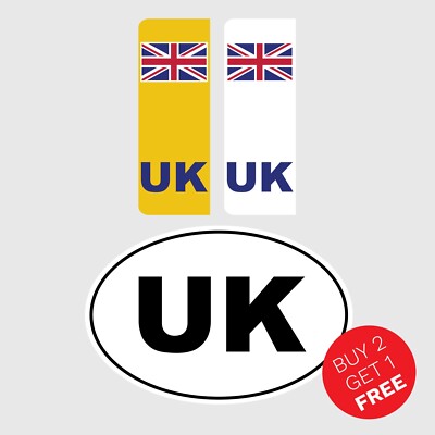 UK Car Number Plate Stickers For Van Lorry Caravan - UK Union Jack EU ...