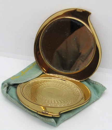 Vintage Elgin American Gold Tone Metal Etched Heart Shaped Compact ...