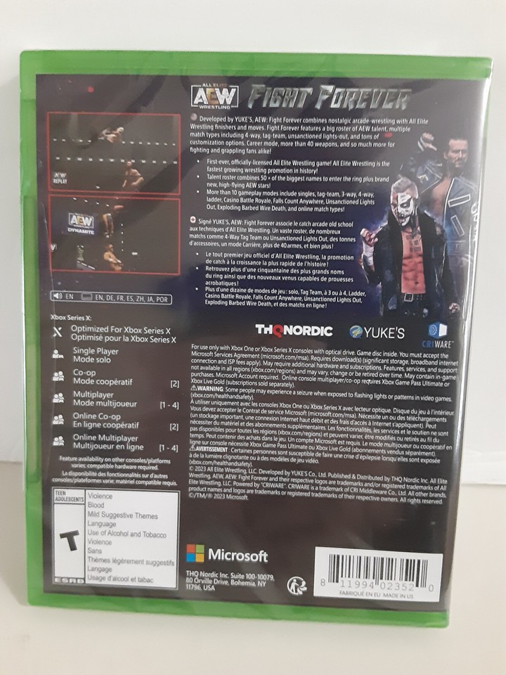 AEW Fight Forever Microsoft Xbox One Series X Brand New Sealed ...