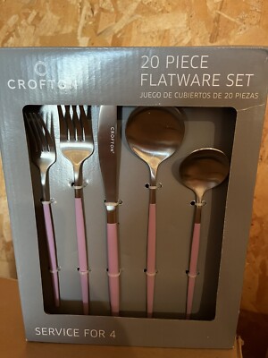 20 Piece Flatware Set New Crofton Purple | eBay
