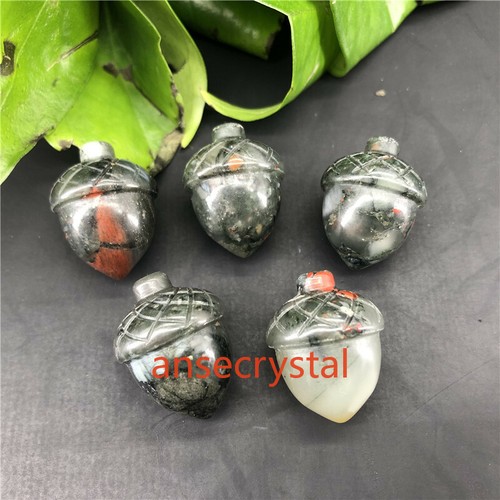 5pcs Natural Blood Stone Pine Cones Pendant Quartz Crystal 1'' Healing Gem Reiki | eBay