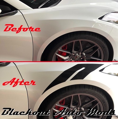 2023-2025 C8 Corvette Z06 Carbon Flash Fender Hash Stripe Decals Eray ...