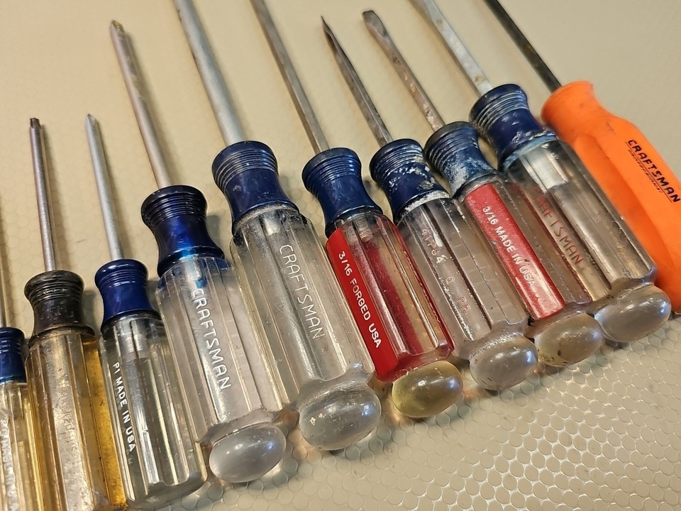 10 Piece Craftsman USA Screwdrivers Lot - Flat Phillips WF Vintage ...