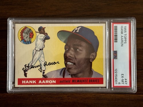 1955 Topps Hank Aaron #47 PSA 6 Well Centered & Beautiful Color! Fresh ...
