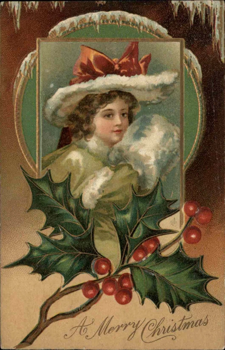 Vintage Christmas Holly Border